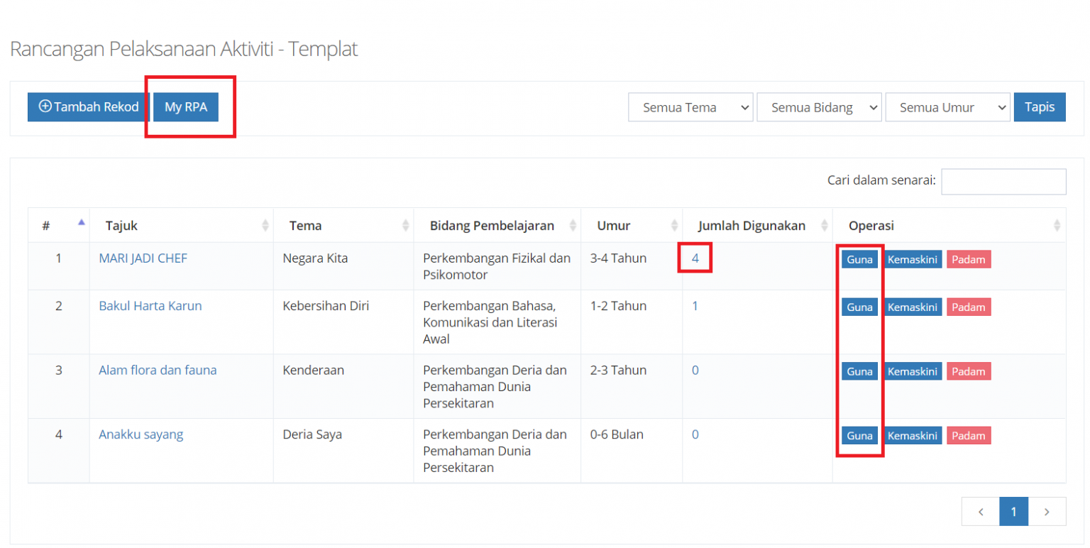 Modul RPA untuk Taska | SMAP