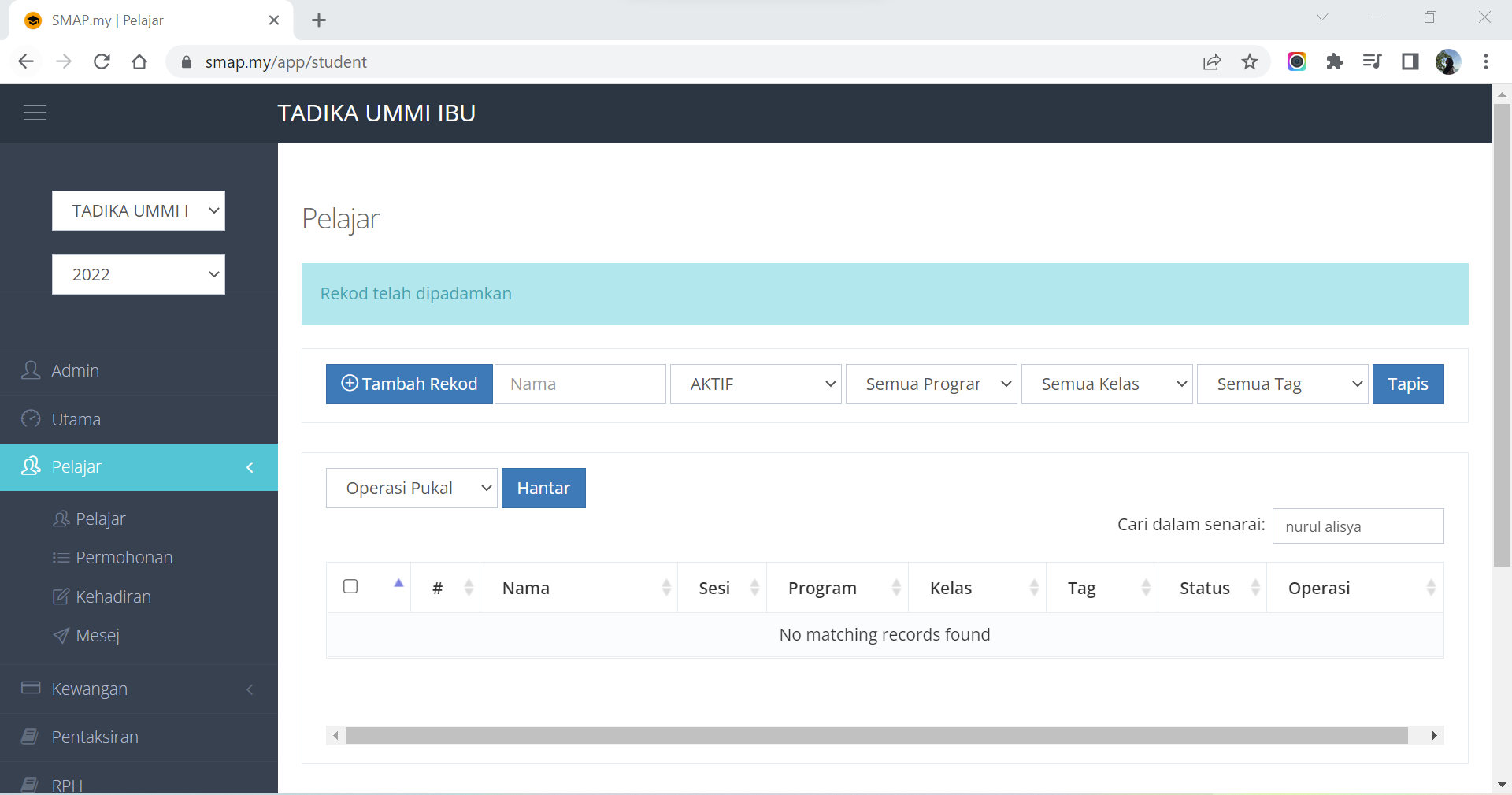 SMAP | Sistem Pengurusan Sekolah Tadika Taska