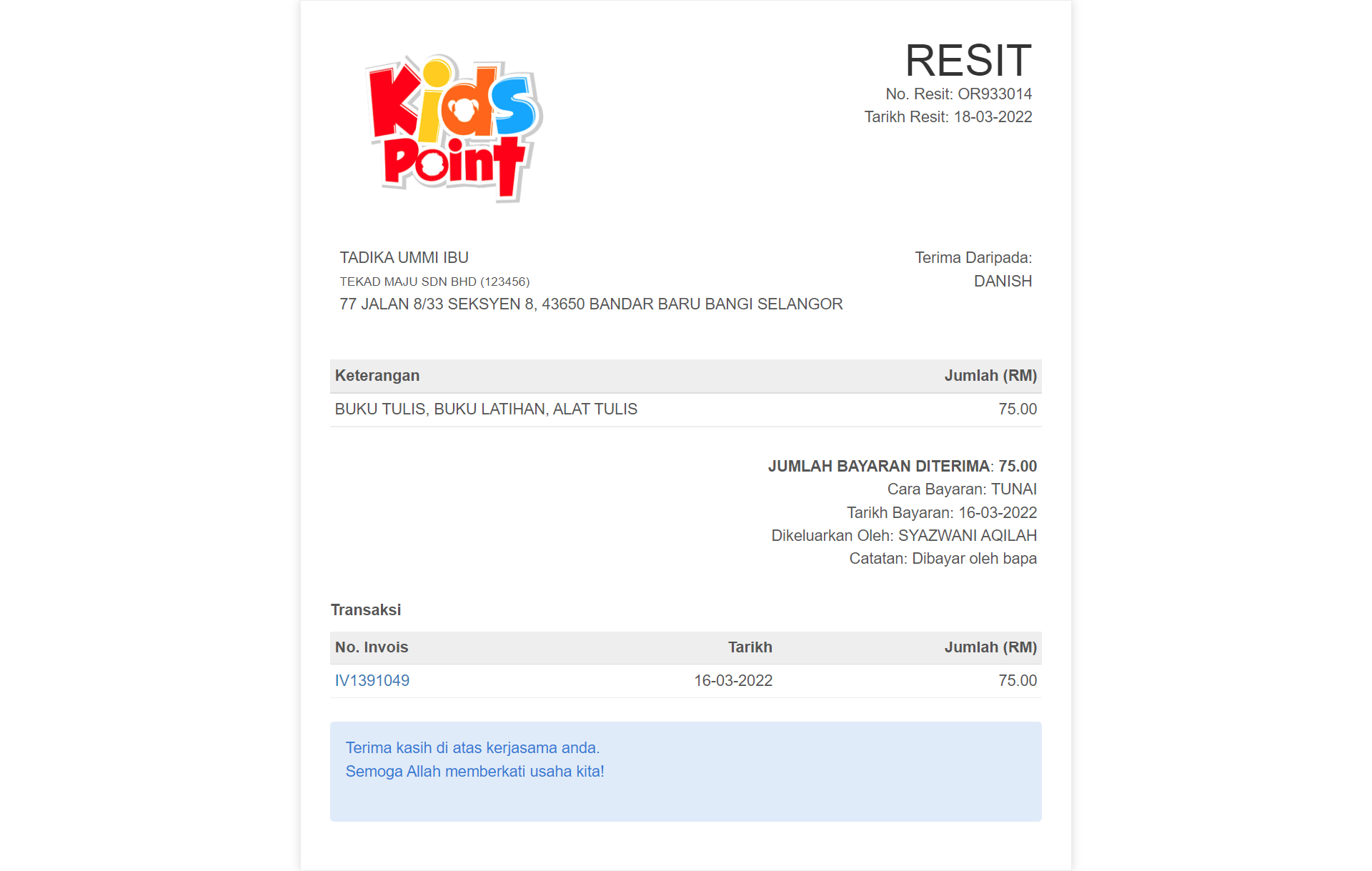 Resit (Kutipan) | SMAP