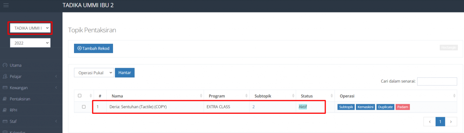 Modul Akademik & Aktiviti | SMAP