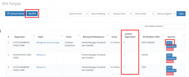 Modul RPA untuk Taska | SMAP