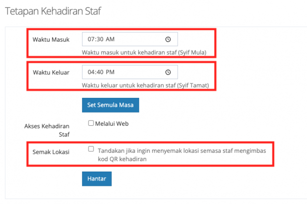 Kehadiran Staf | SMAP